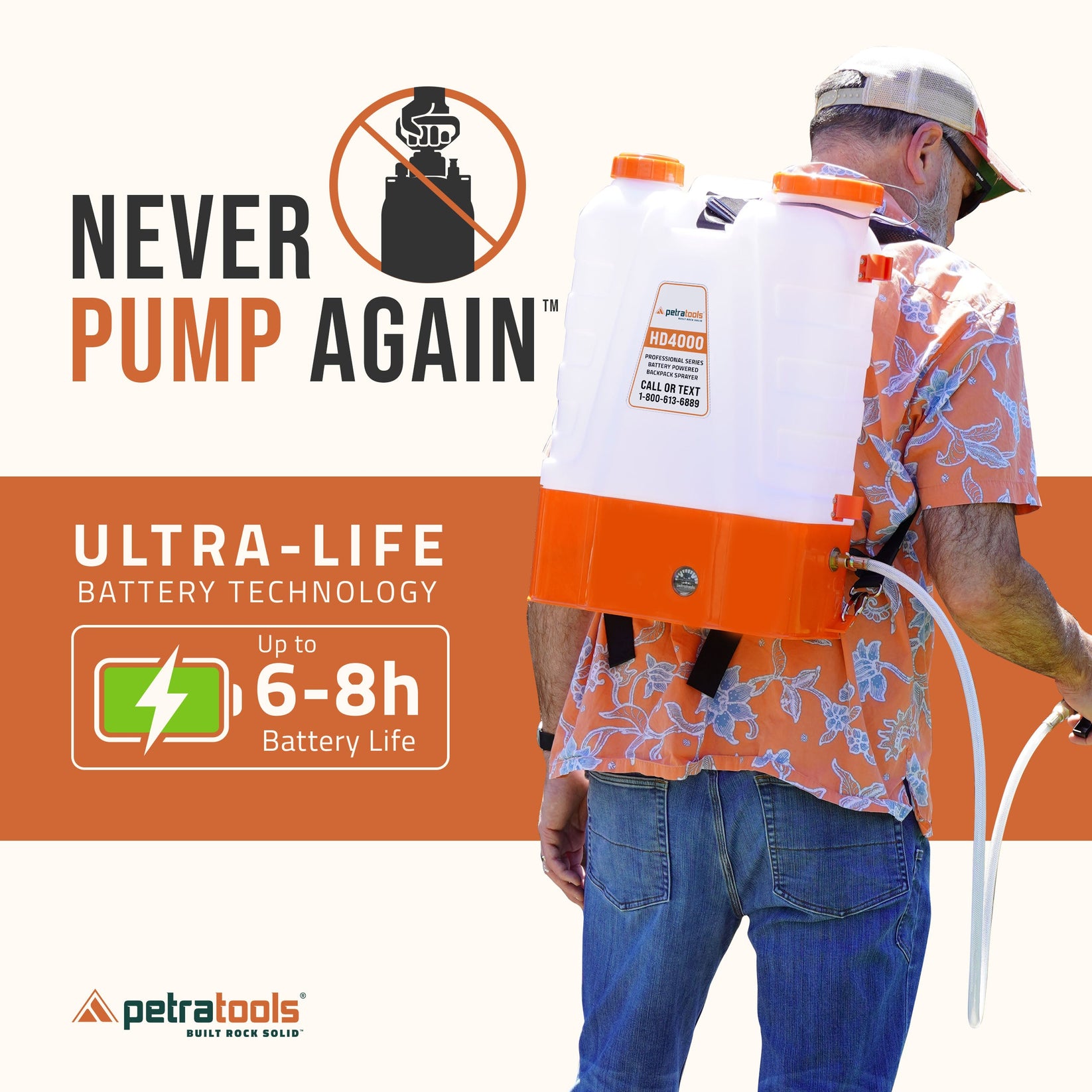 Petratools HD4000 Battery Powered Backpack Sprayer – LAWN LIFE